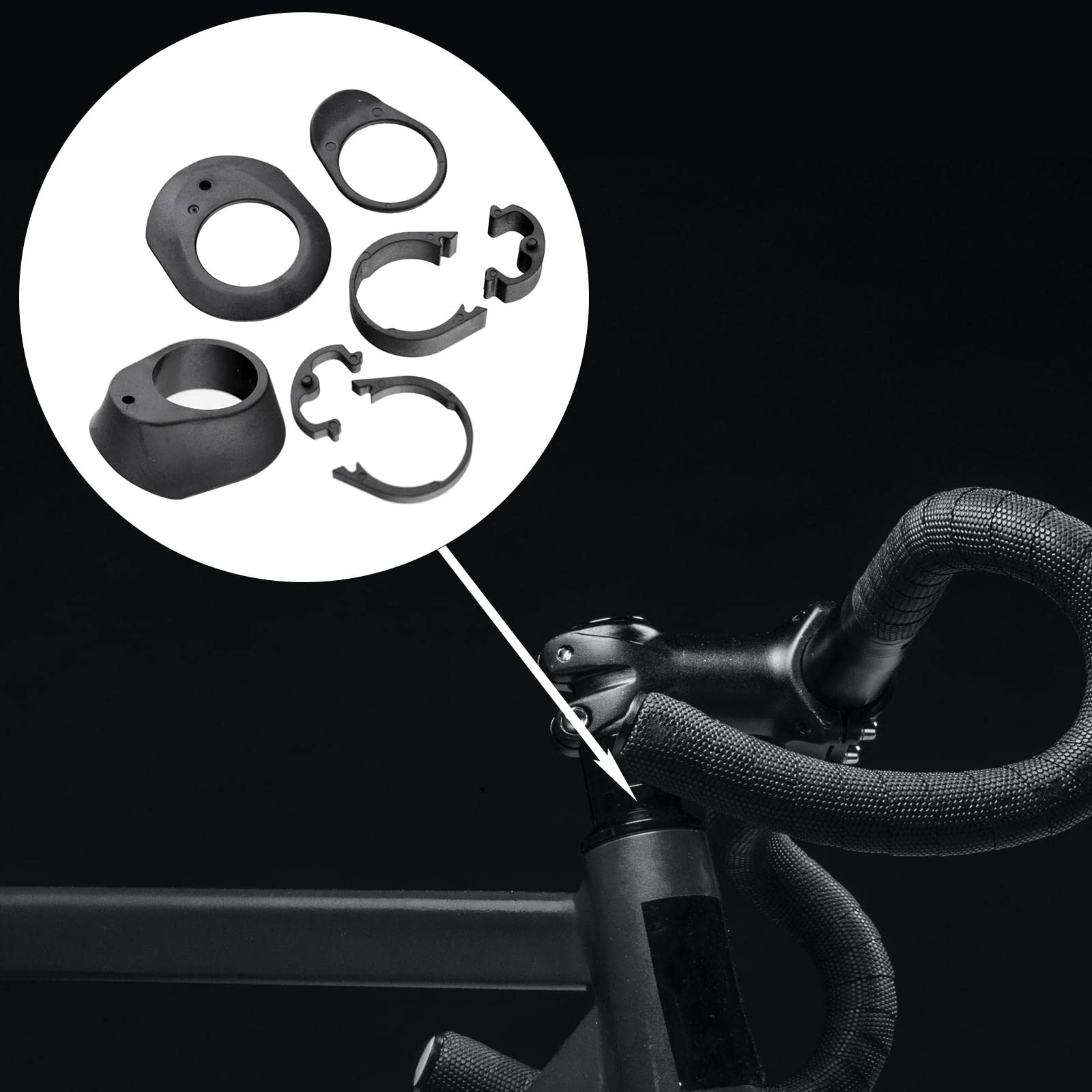 Vaveren Bike Accessories Lightweight Spacers Kit Washer Spacer Handlebar Stem Spacers Handlebar Stem Washer Black for Mountain Bike, Headset Spacer