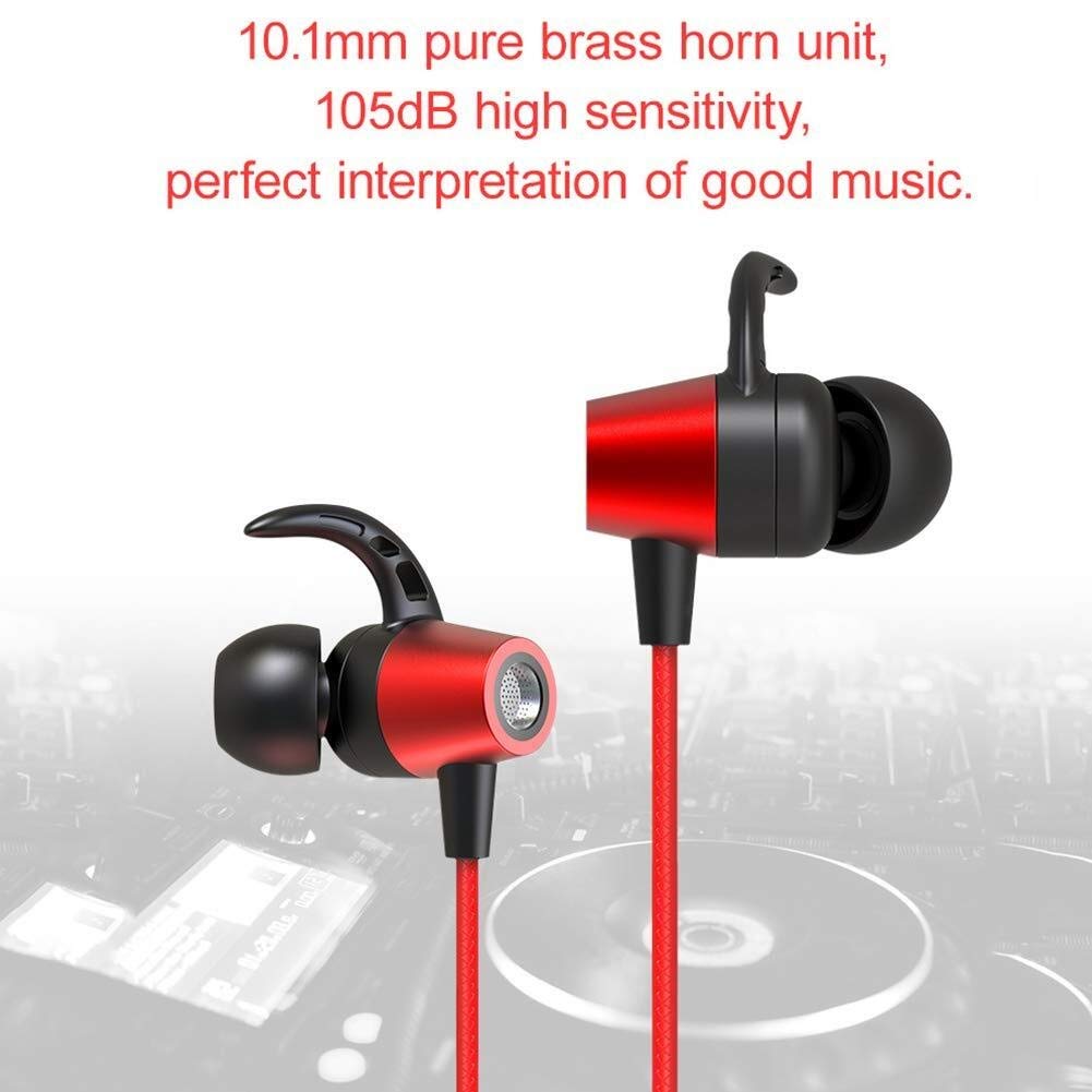 Raxinbang Headset Sports HiFi Sound in-Ear 3.5mm Wired Earphones Headphones Phone Headset for Running Gaming (Red/Silver Grey) (Color : Silver Grey)