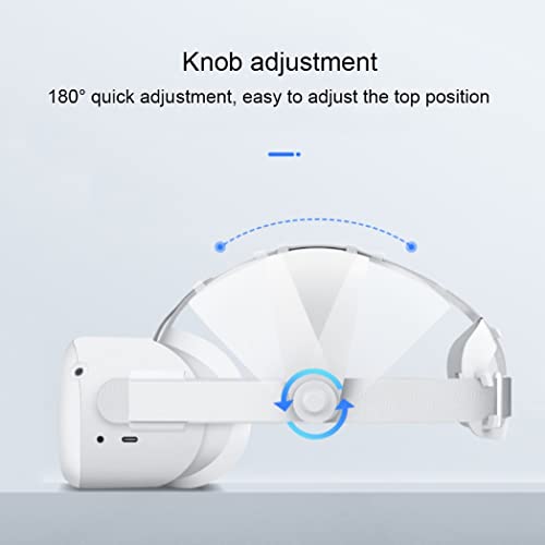 VR Headband Elite Strap for Oculus Quest 2 Adjustable Head Strap for Oculus Quest 2, Enhanced Support and Reduce Head Pressure in VR, Comfortable Protective Strap for Oculus Quest 2, White, L003khy