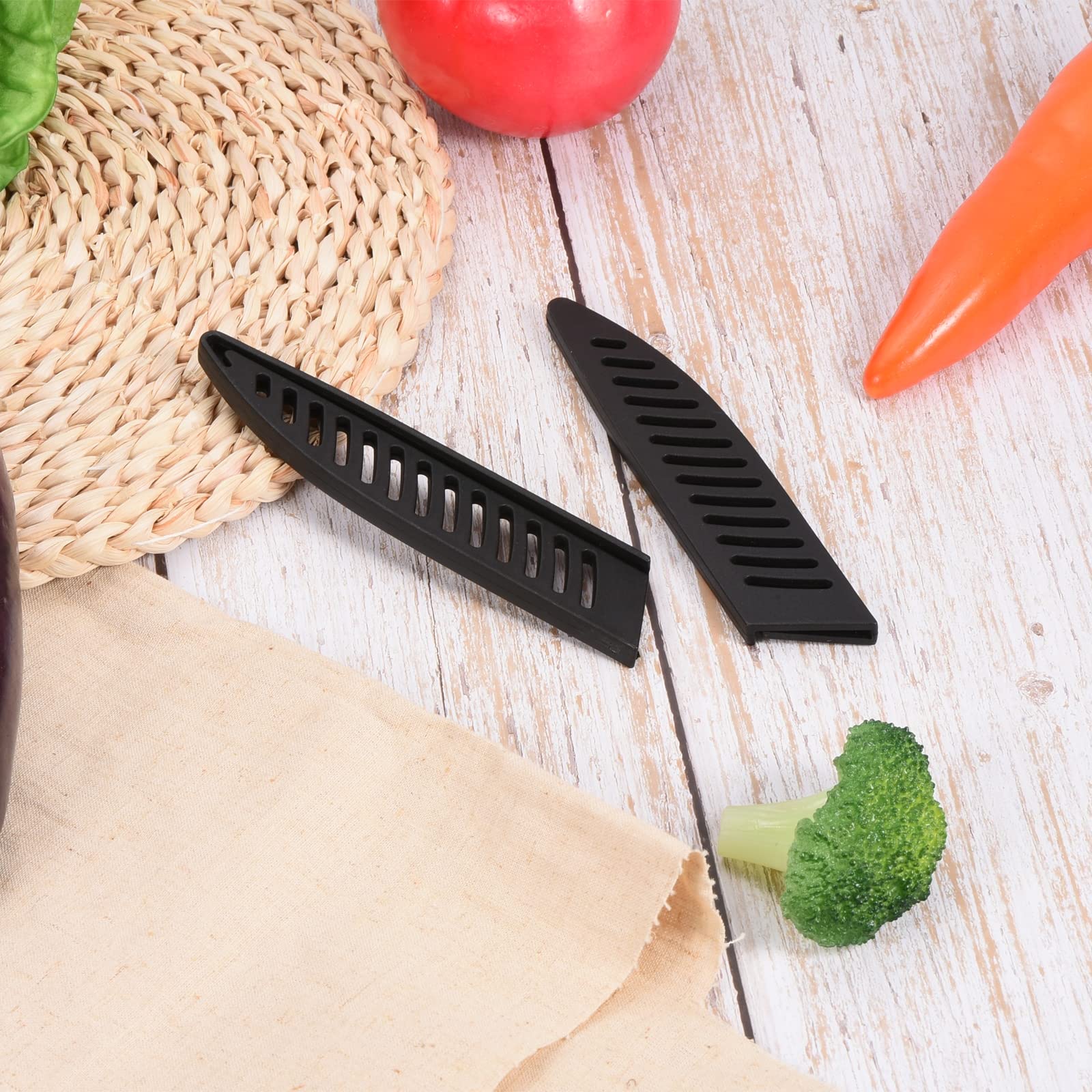 PATIKIL PP Safety Knife Cover Sleeves for 5" Utility Knife, 5 Pack Knives Edge Guard Blade Protector Universal Knife Sheath for Kitchen, Black