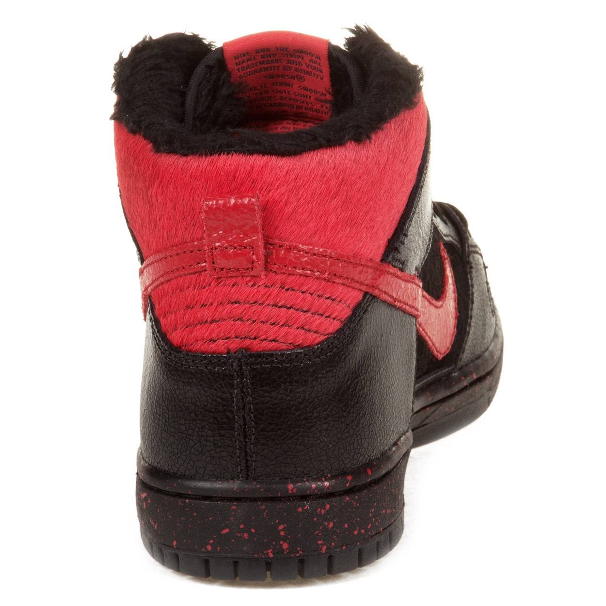 Nike Mens Dunk High Pro Premium SB Krampus Black/Gym Red Synthetic Skateboarding Size 10