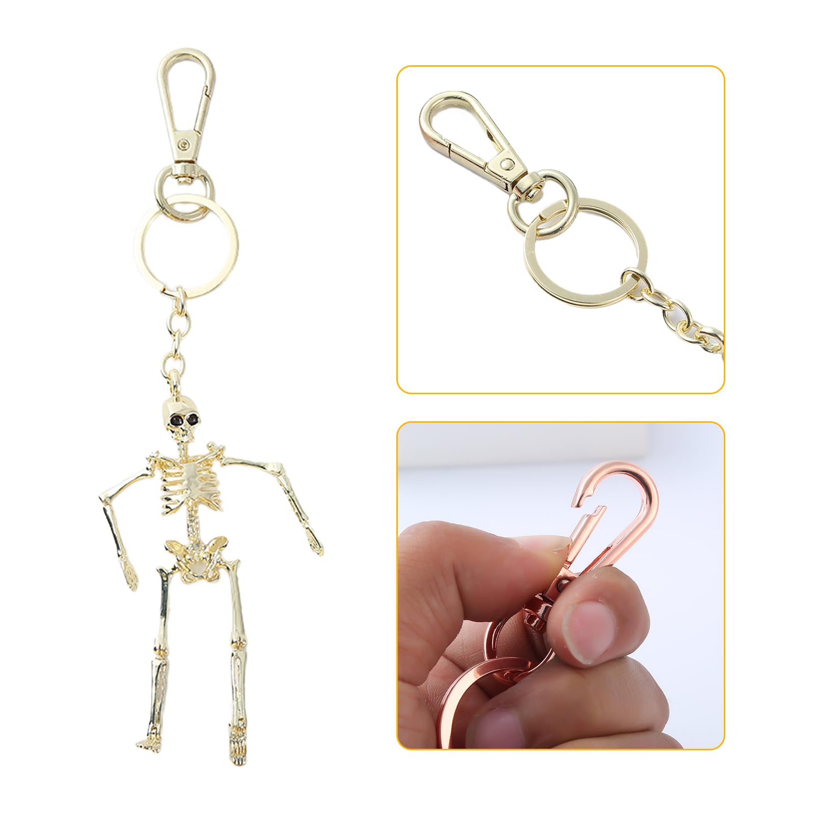 NGHEY 1 PC Car Keychain Metal Pendant, Easter Skeleton Keychain, Suitable for Most Cars (Bronze #Skull)