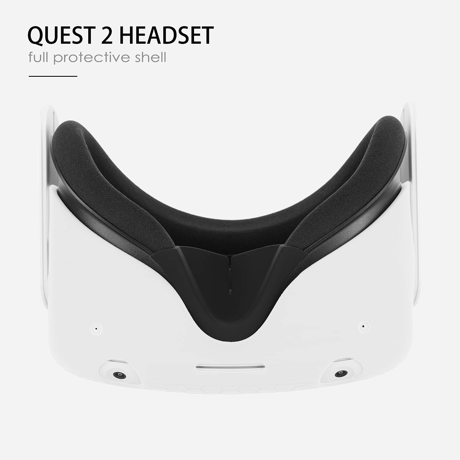 Protective Shell Cover for Quest 2 Oculus Accessories VR Silicone Skin Front Face Protector Hood Kit Anti Dust Anti Scratch Preventing Collisions (Translucent)