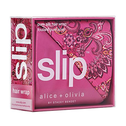 SLIP Silk X Alice + Olivia Reversible Pure Silk Hair Wrap - Spring Time - Maintains Hairstyle, Prevents Friction, Tangles and Curls - One Size Fits All