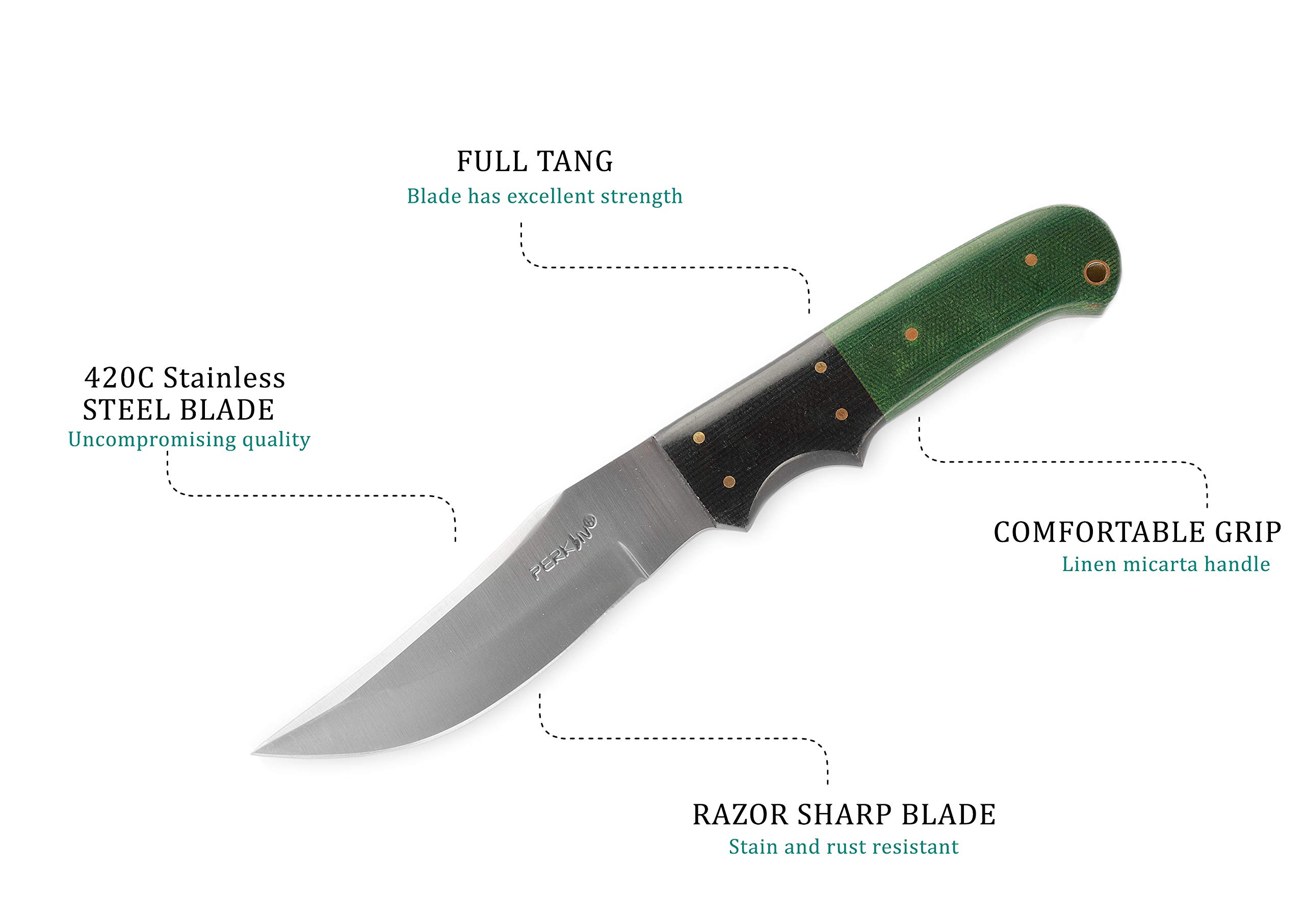 Perkin 5400 Fixed Blade Hunting Knife with Sheath Fix Blade Knife