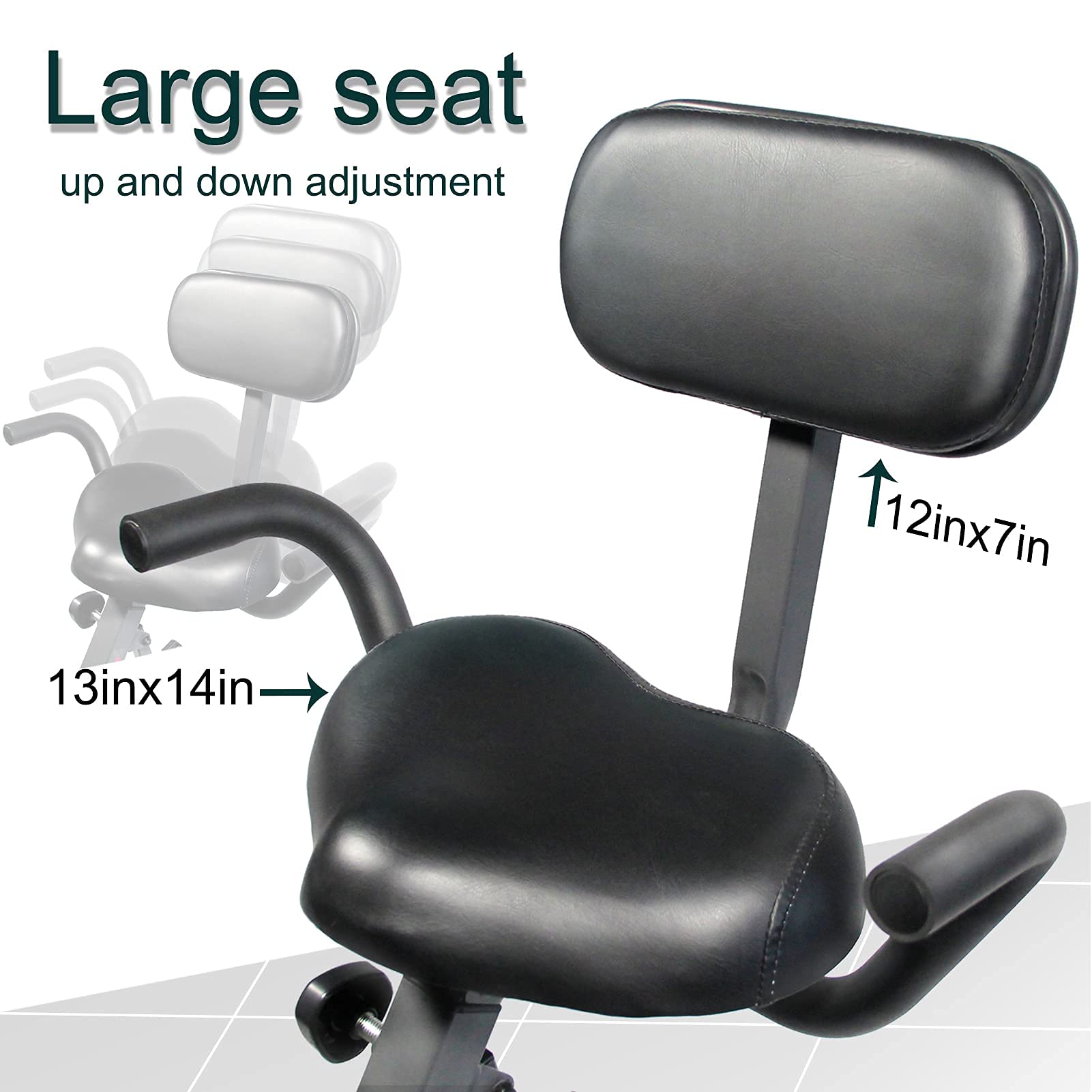 Ps indoor exercise bike, magnetic stationary with pulse sensor large seat upright foldable exercise bikes trainer for women gym home workout equipment