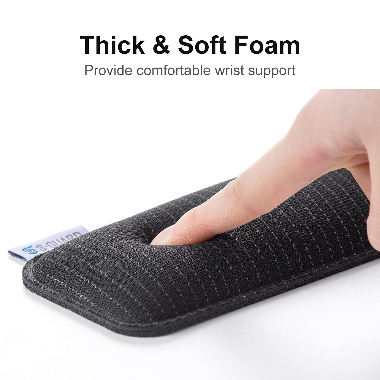 SANWA Wrist Rest for Keyboard & Mouse, Silver Ion, Fabric Material, Memory Foam, Non-Slip, Comfortable Gaming Wrist Pillow, Support for Office, Computer, Laptop, MacBook, 13×2.95×0.79 inch