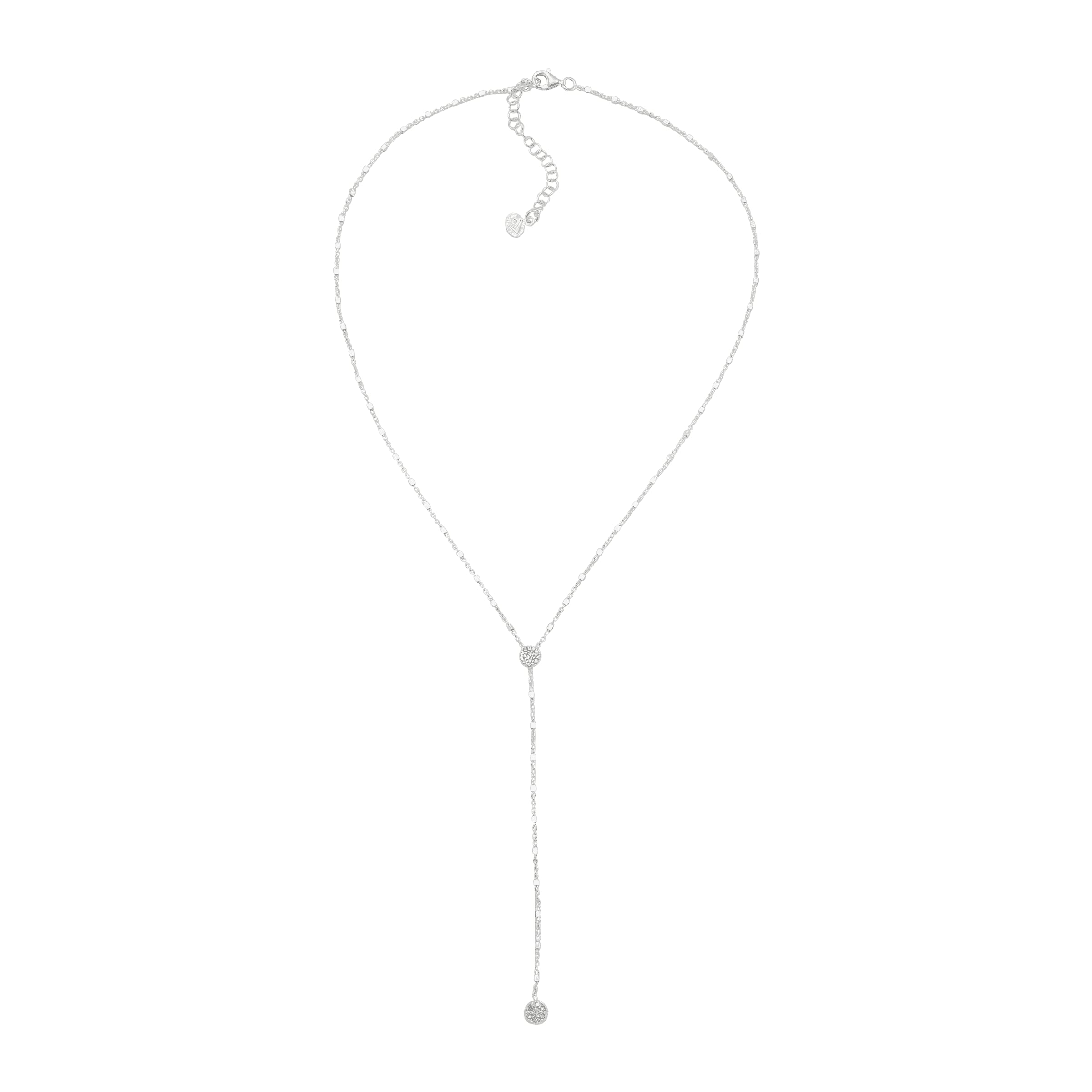 Silpada 'Crystal Falls' Cubic Zirconia Lariat Necklace in Sterling Silver, 16" + 2"