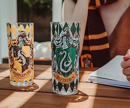 Silver Buffalo Harry Potter Hogwarts House Crests 4-Pack Tumbler Set, 10-Ounces