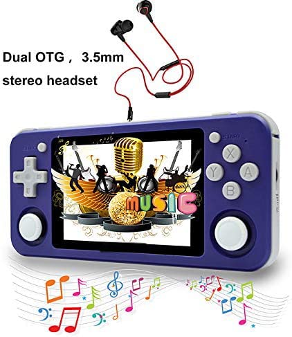 WSXKA Game Console, Retro Game Console Support PSP / PS1 / N64 / NDS Open RK3326 Chip 64G TF Card 2500 Classic Games 3.5 Inch IPS Screen 3500mAh Battery