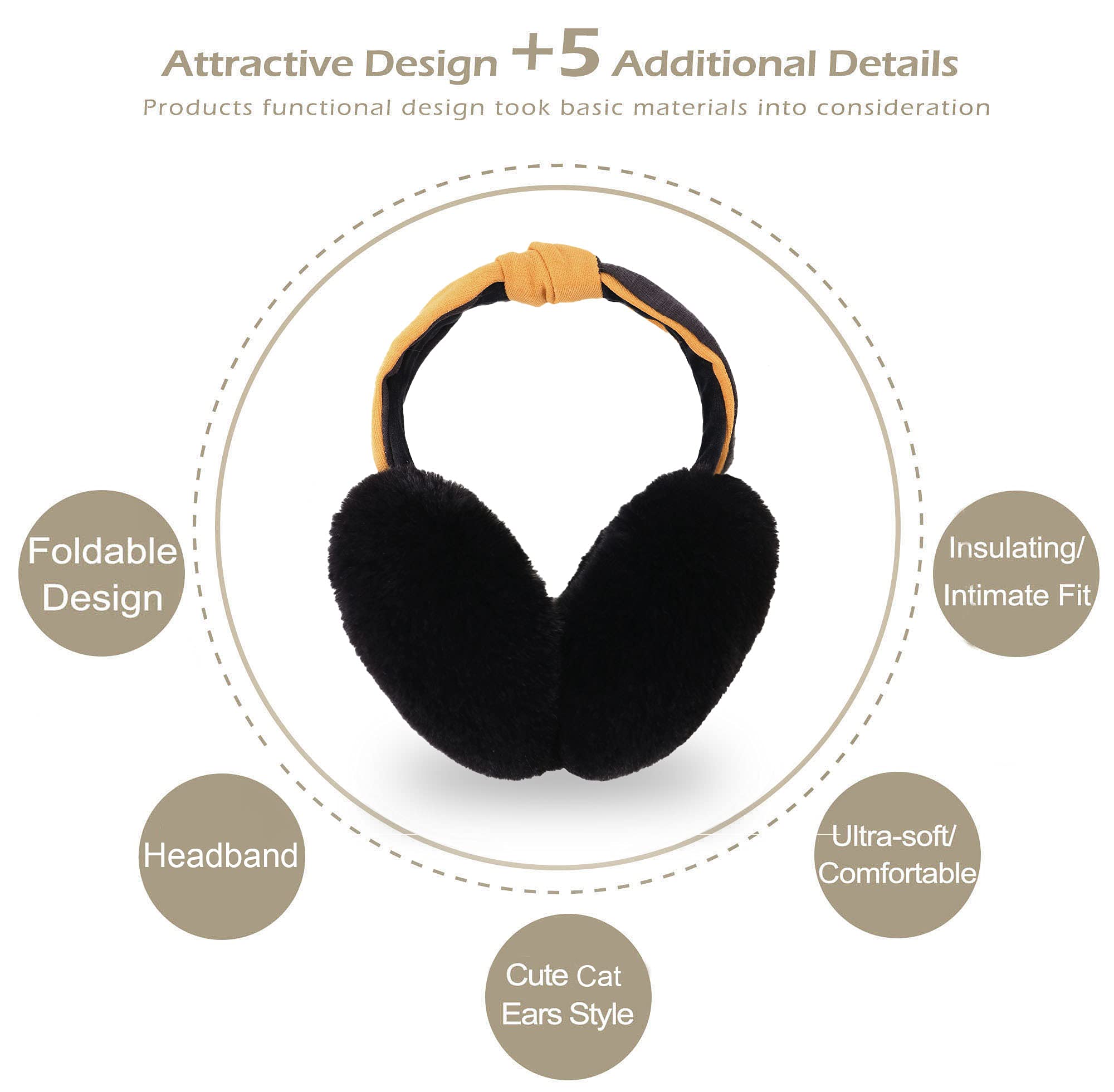 Simplicity Women's Faux Fur Earmuffs Winter Ear Warmers Earmuffs, 3Grey