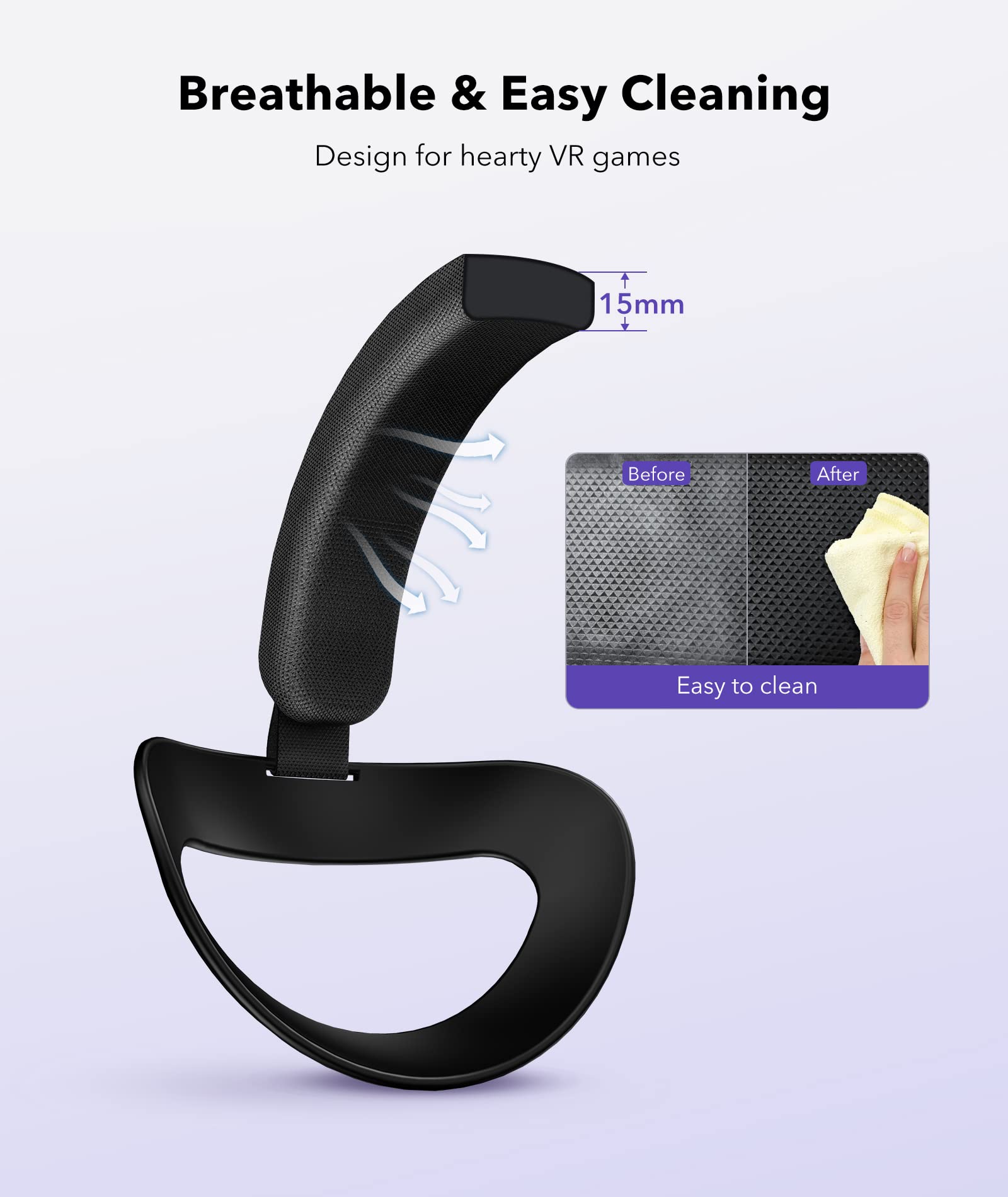 vivaforte Elite Head Strap with Battery Pack for Oculus Quest 2, 6000mAh Extend 4hrs Playtime Fast Charging VR Power, Enhanced Comfort & Relieve Pressure Accessories Head Strap for Meta Quest 2