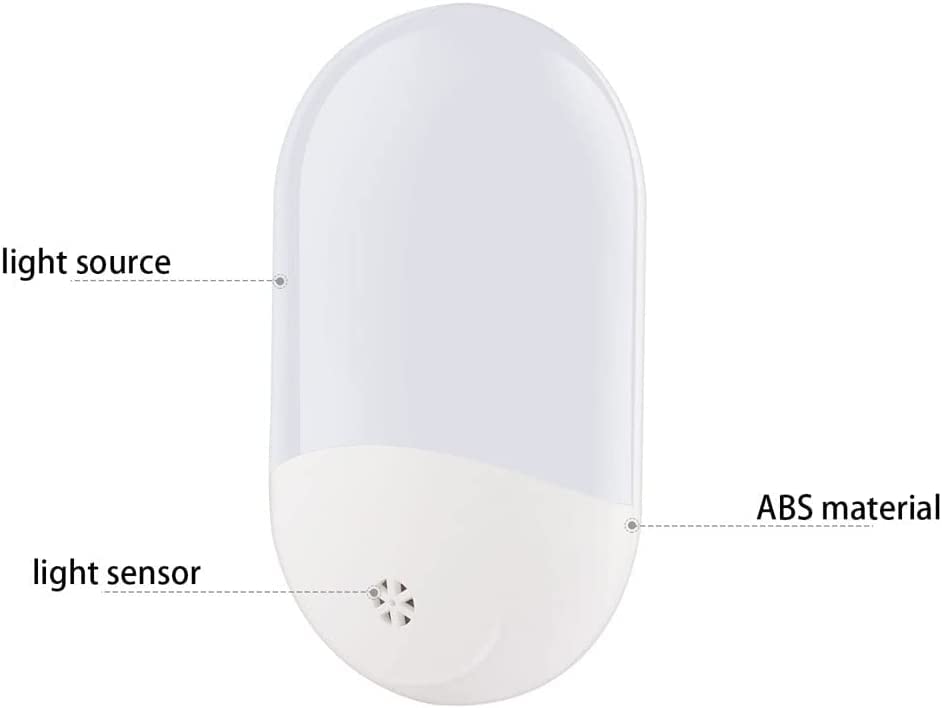 Nightlight,Light Control Switch Night Light, Modern and Simple, 0.6W, 220V, White Light/Warm Light, Suitable for Babies, Children, Children's Rooms, Corridors and oth (Colo