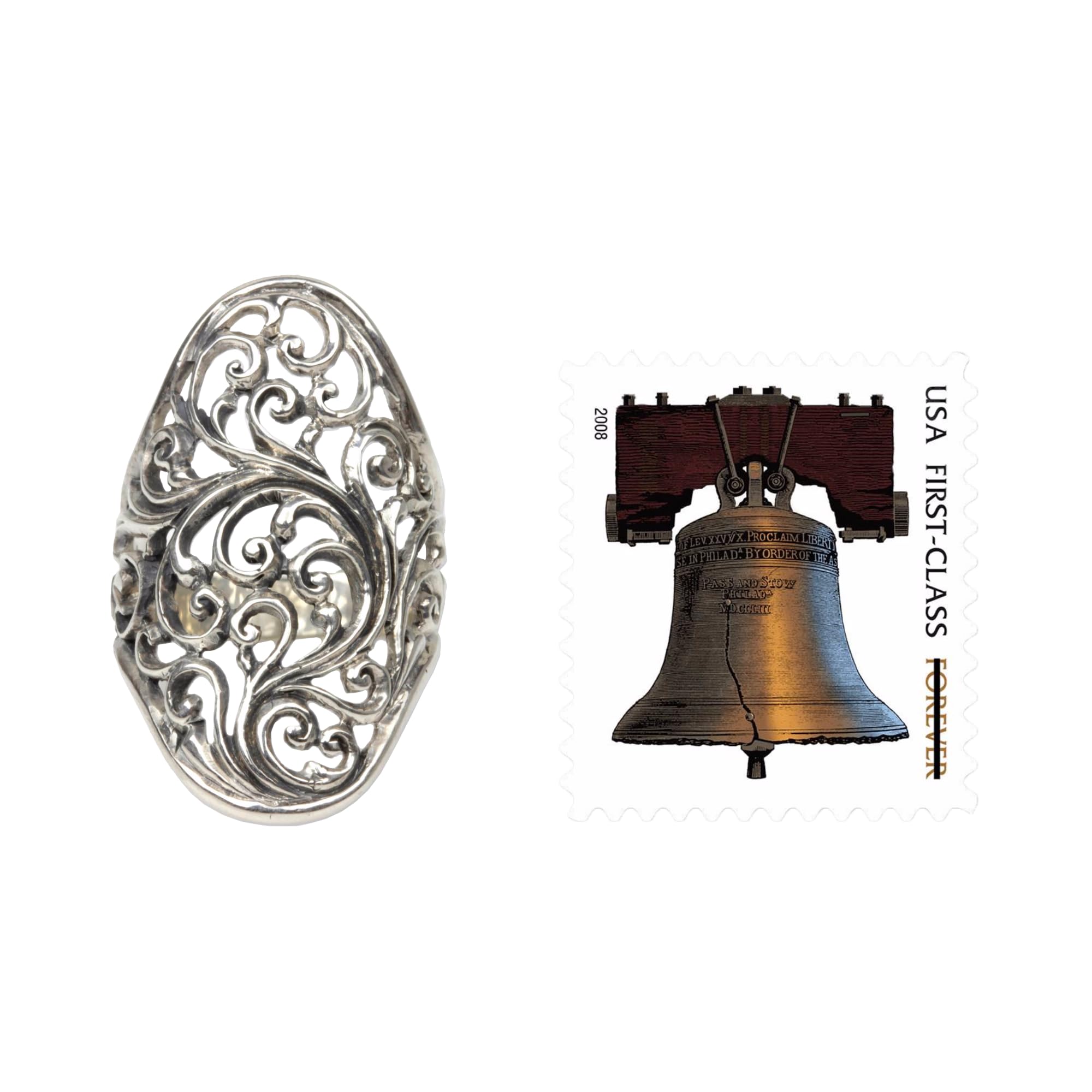 NOVICA Artisan Handmade Sterling Silver Cocktail Ring Crafted from Indonesia No Stone Bohemian [ring Front 1.3 in L x 0.8 in W x 0.1 in H Band Width 4 mm W] ' Sukawati Fern'