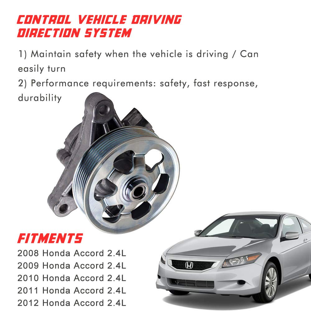 Power Steering Pump 21-5341 for 2003 2004 2005 Accord 2.4L with OE Replace OE # 56110-RAA-A01 56110RAAA03 96-5341 5776 990-0656 PSP1006