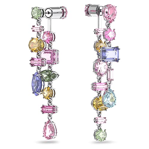 SWAROVSKI Gema drop earrings, Multicolored, Rhodium Finish, Brass