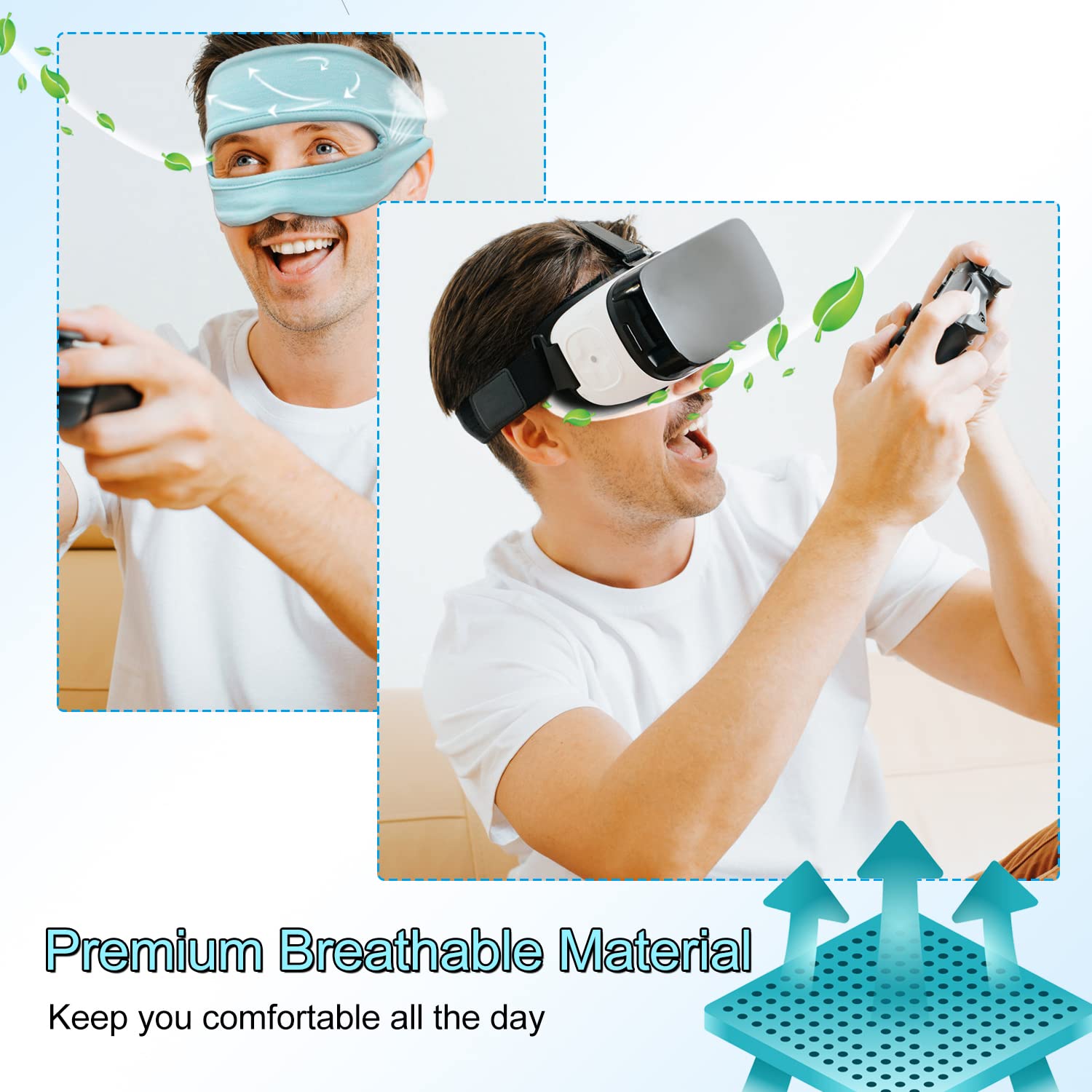 VR Sweat Band Mask for Oculus Quest 2 Sweat Guard, Breathable & Elastic Face Cover for Wearable Tech Virtual Reality Gear, Oculus Quest 2 Accessories for Men Women (3 PCS)