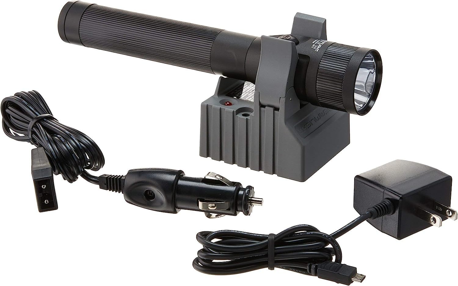 Streamlight 75866 Stinger 425-Lumen DS LED Flashlight, 120V AC/12V DC Steady Charger and 1 Smart Charge Holder, Black, Clear Retail Packaging