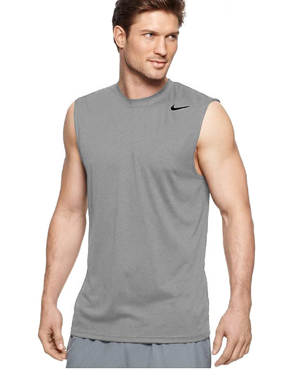 Nike Mens Legend Dri Fit Sleeveless T Shirt (Large, Grey)