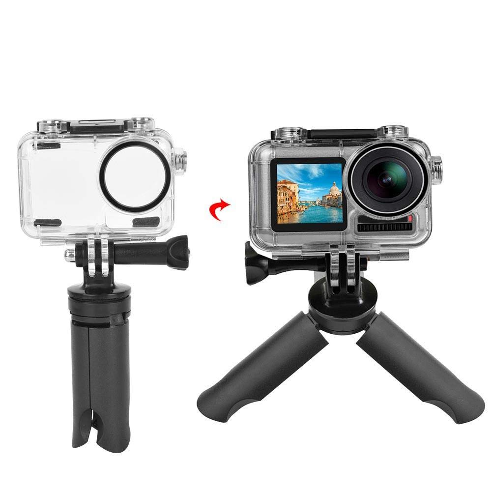 OSMO Waterproof Case, Adjustable Portable Mini Desktop Tripod & Round Waterproof Shell Housing Case for OSMO Action
