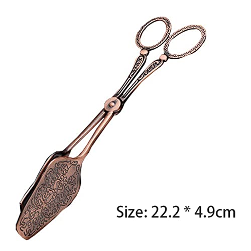 OUSIKA Mini Tongs Gold-Plated Snack Cake Clip Bronze Bread Pastry Clamp Baking BBQ Tool Fruit Salad Clip Kitchen Utensils Tongs