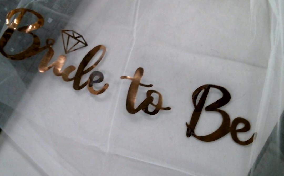Rose Gold Print Bride To Be Veil Bachelorette Party Supplies Bridal Shower Decoration Accessories Gift Engagement Decoration