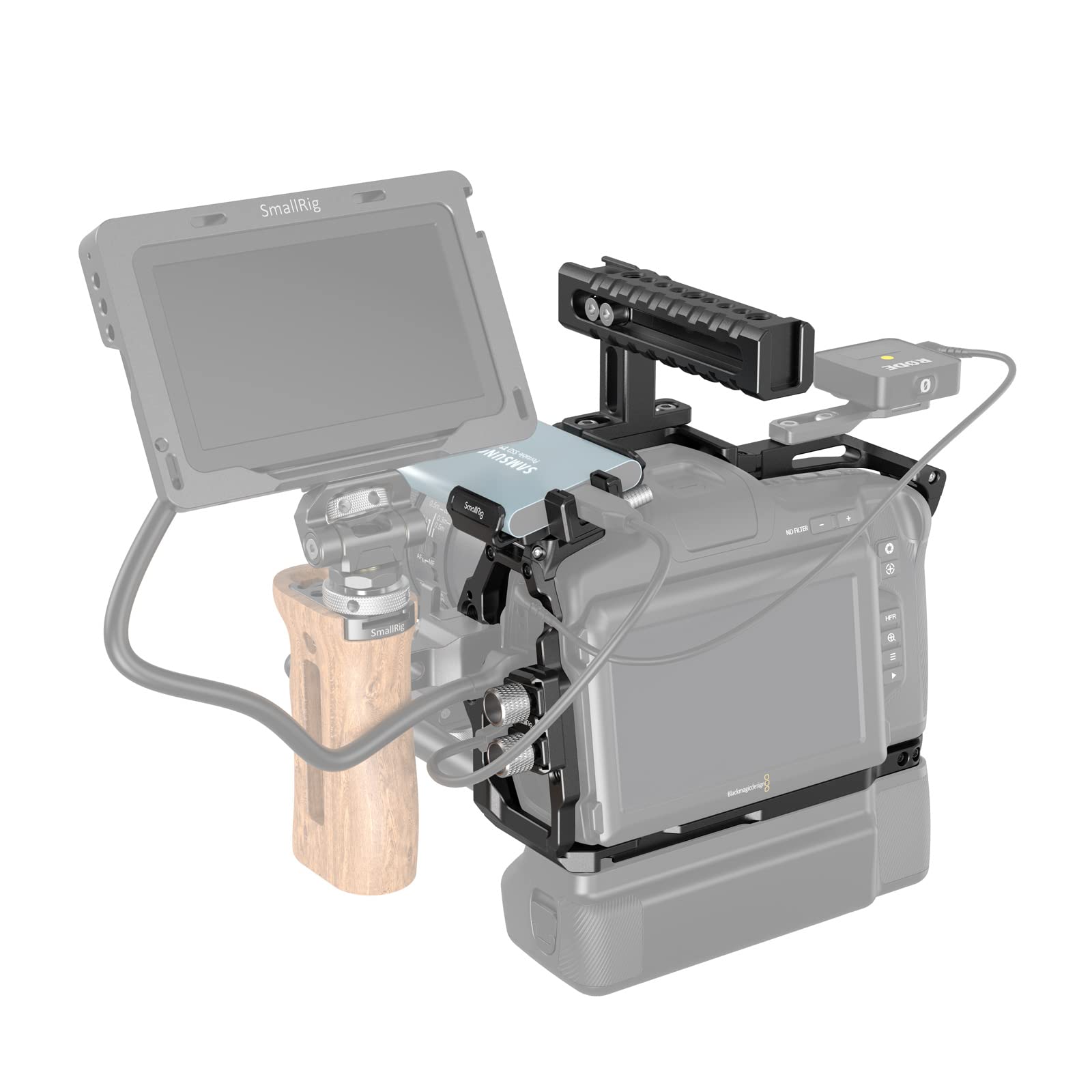 SmallRig Professional Cage Kit for BMPCC 6K Pro / 6K G2 and Battery Grip, with Camera Cage, Dual Rod Clamp, Top Handle, Cable Clamp for HDMI, SSD Mount for BMPCC 6K Pro / 6K G2-3583
