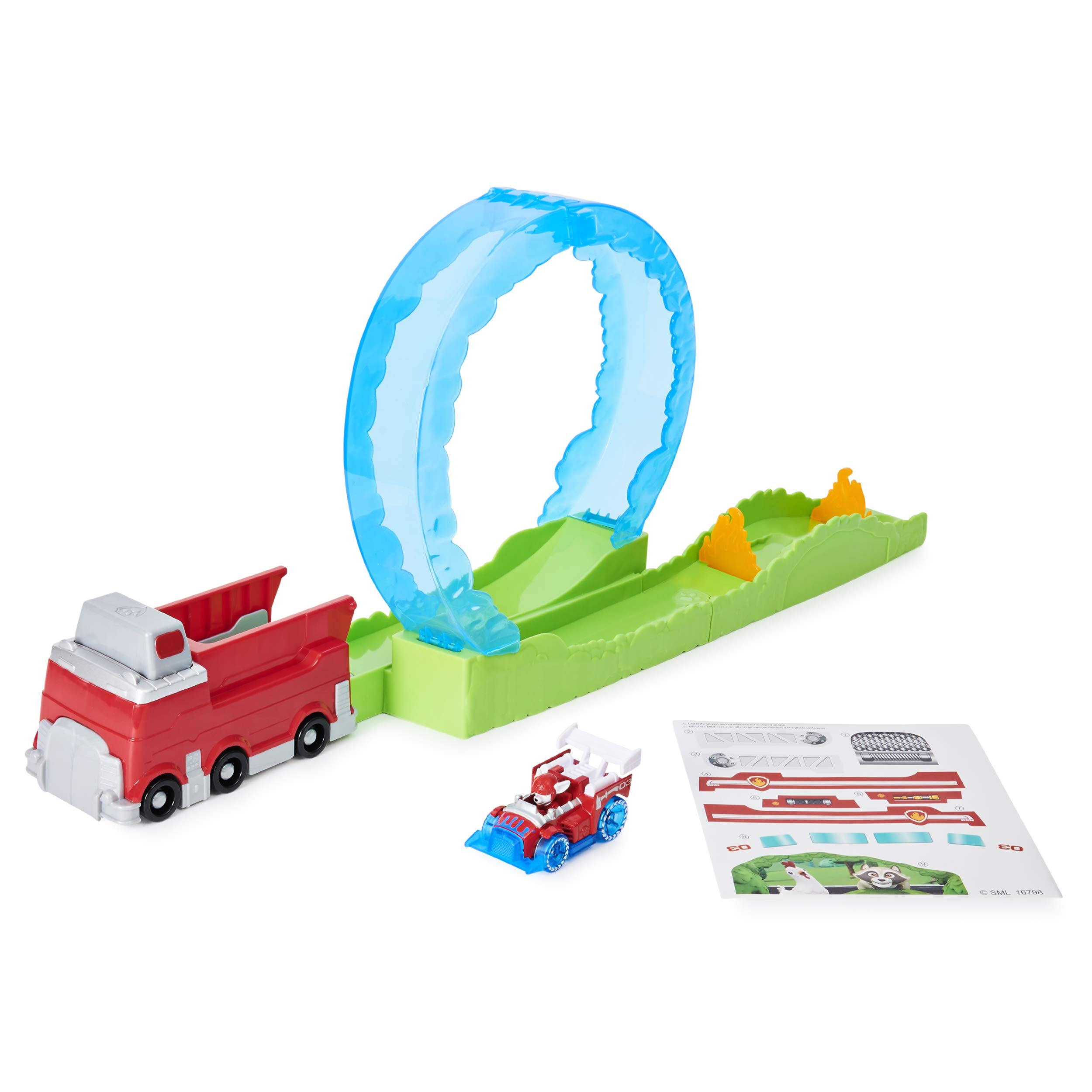 Paw Patrol, True Metal Ultimate Fire Rescue Track Set with Exclusive Marshall Die-Cast Vehicle, 1:55 Scale