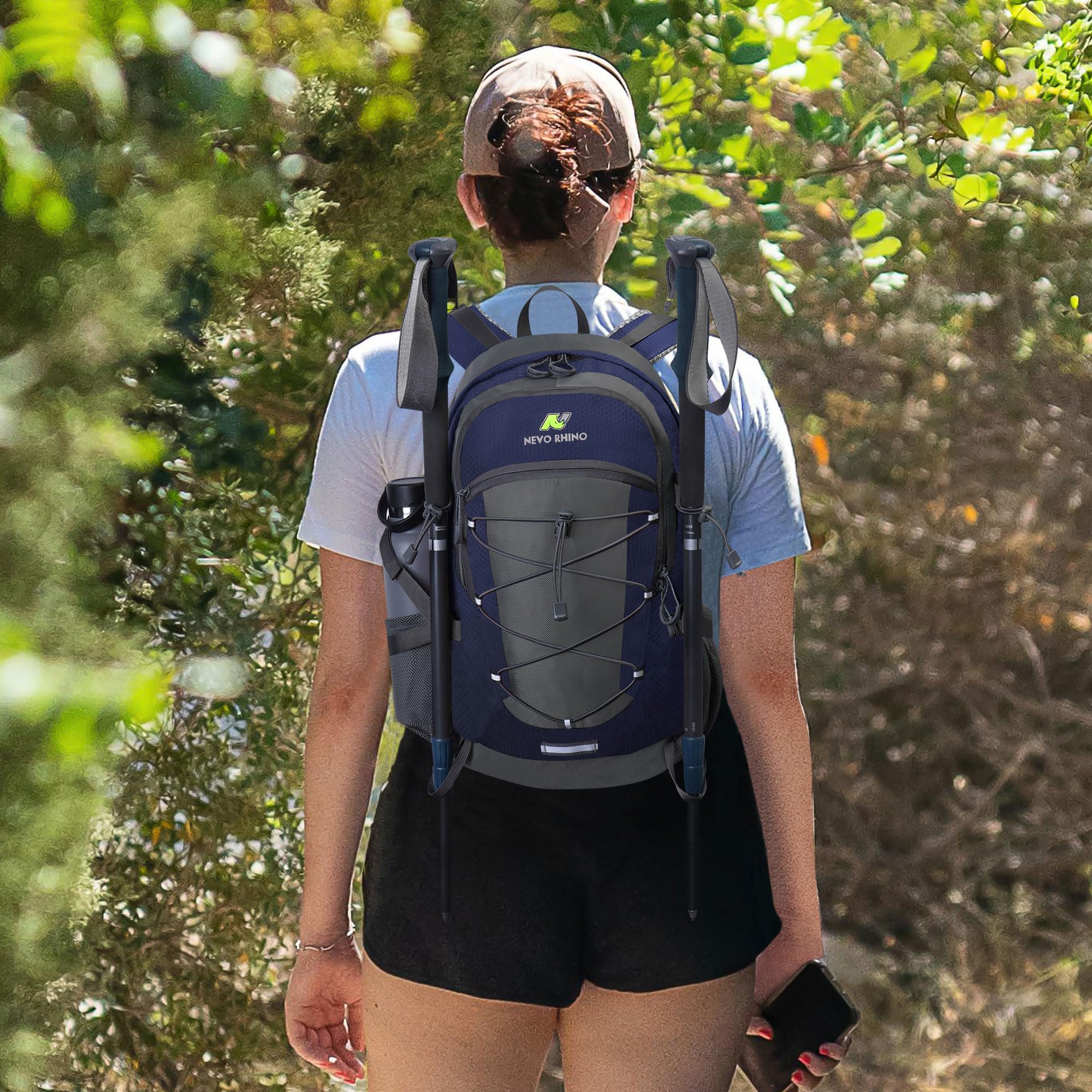 N NEVO RHINO Hiking Backpack 25L Waterproof Outdoor Day Pack, Lightweight Camping Travel Backpack for Men Women