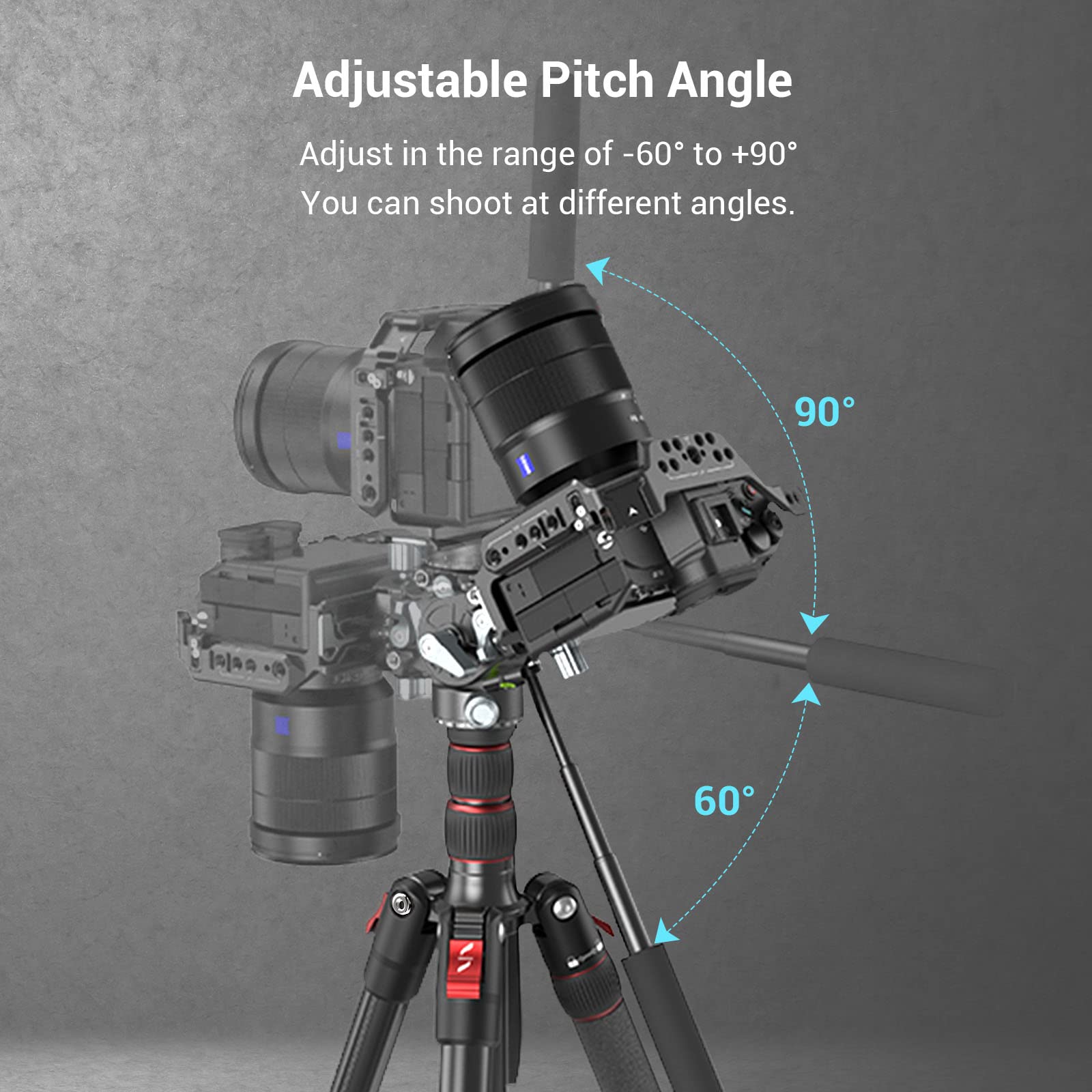 SmallRig Video Head, Tripod Head with Quick Release Plate for Arca Swiss and Lever Adjustable, Pan Head for Compact Video Cameras, DSLR Cameras and Tripod-3457