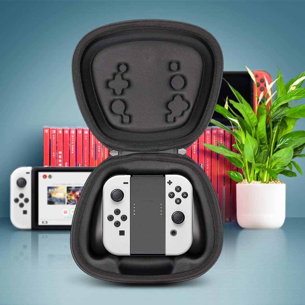 sisma Joycon Case Compatible with Nintendo Switch Joy-Con and Grip, Travel Protective Cover Home Safekeeping Storage Case Black Carrying Bag