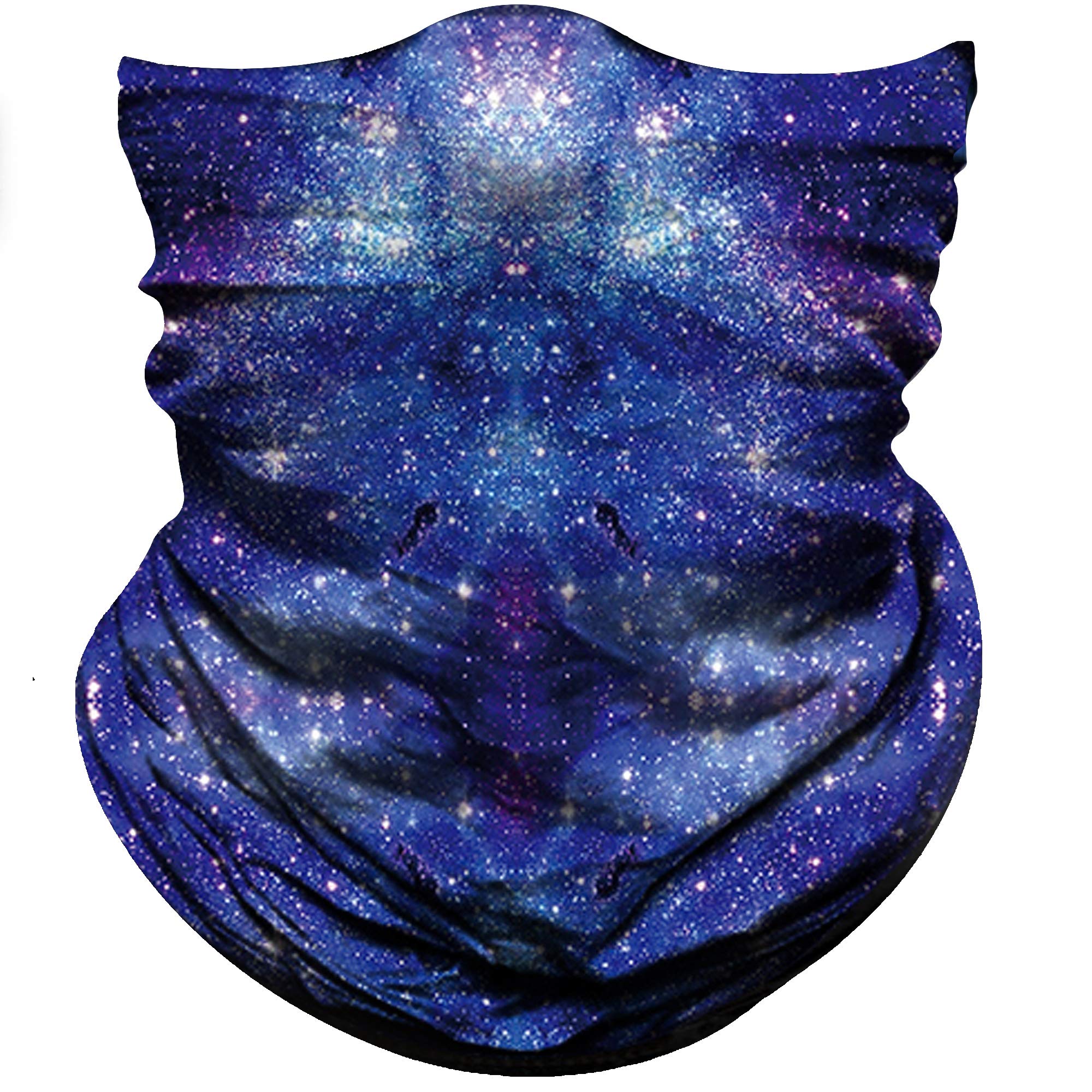 Obacle Seamless Bandana for Rave Face Mask Dust Wind Sun Protection Neck Gaiter Tube Mask Headwear Bandana for Women Festival Party Motorcycle Riding Fishing Outdoor (Multicolor Starry Sky Blue Pink)