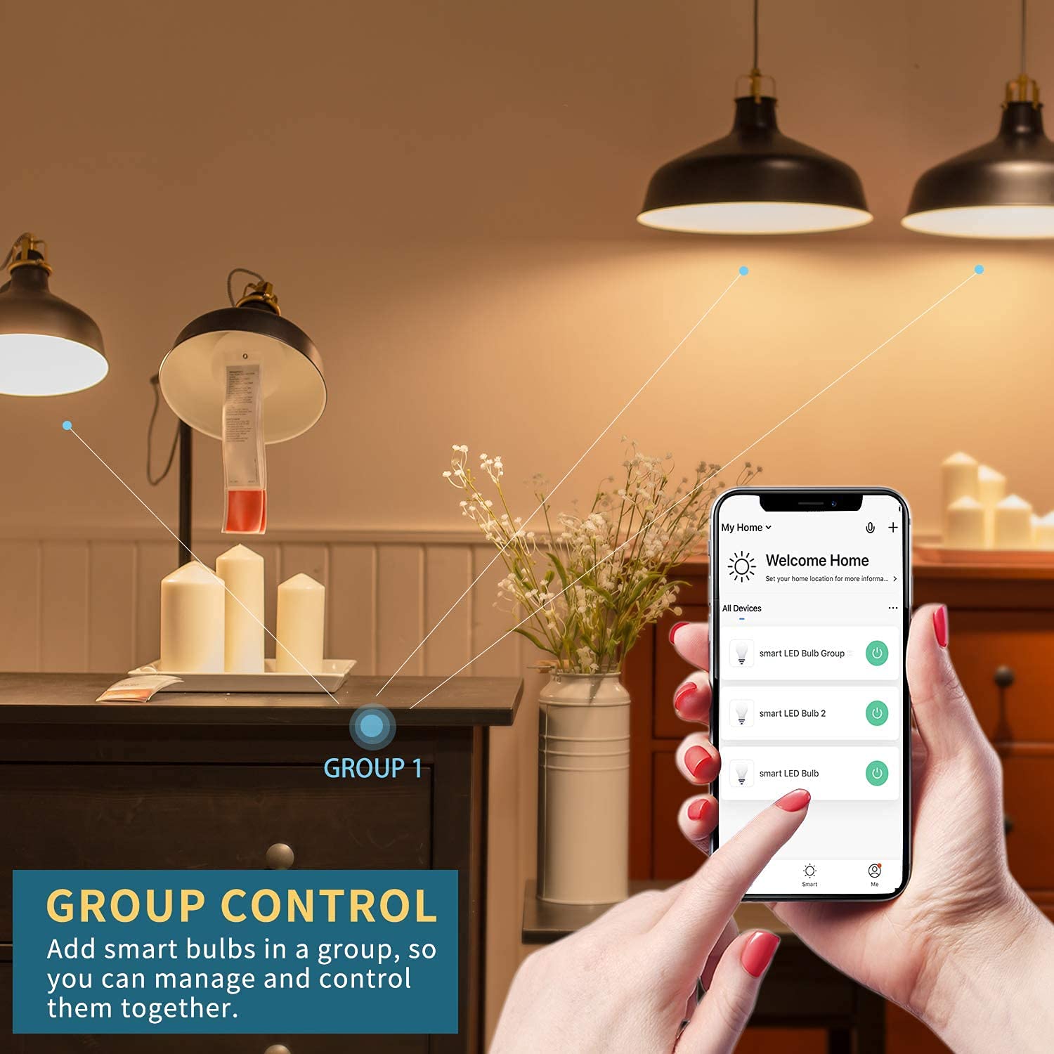 Smart Light Bulbs That Work with Alexa, Color Changing Dimmable 2.4Ghz WiFi Bulbs, A19 7W 600LM No Hub Required Peteme Smart Life Bulbs with APP Control, Echo, Google Assistant Compatible, 4 Pack