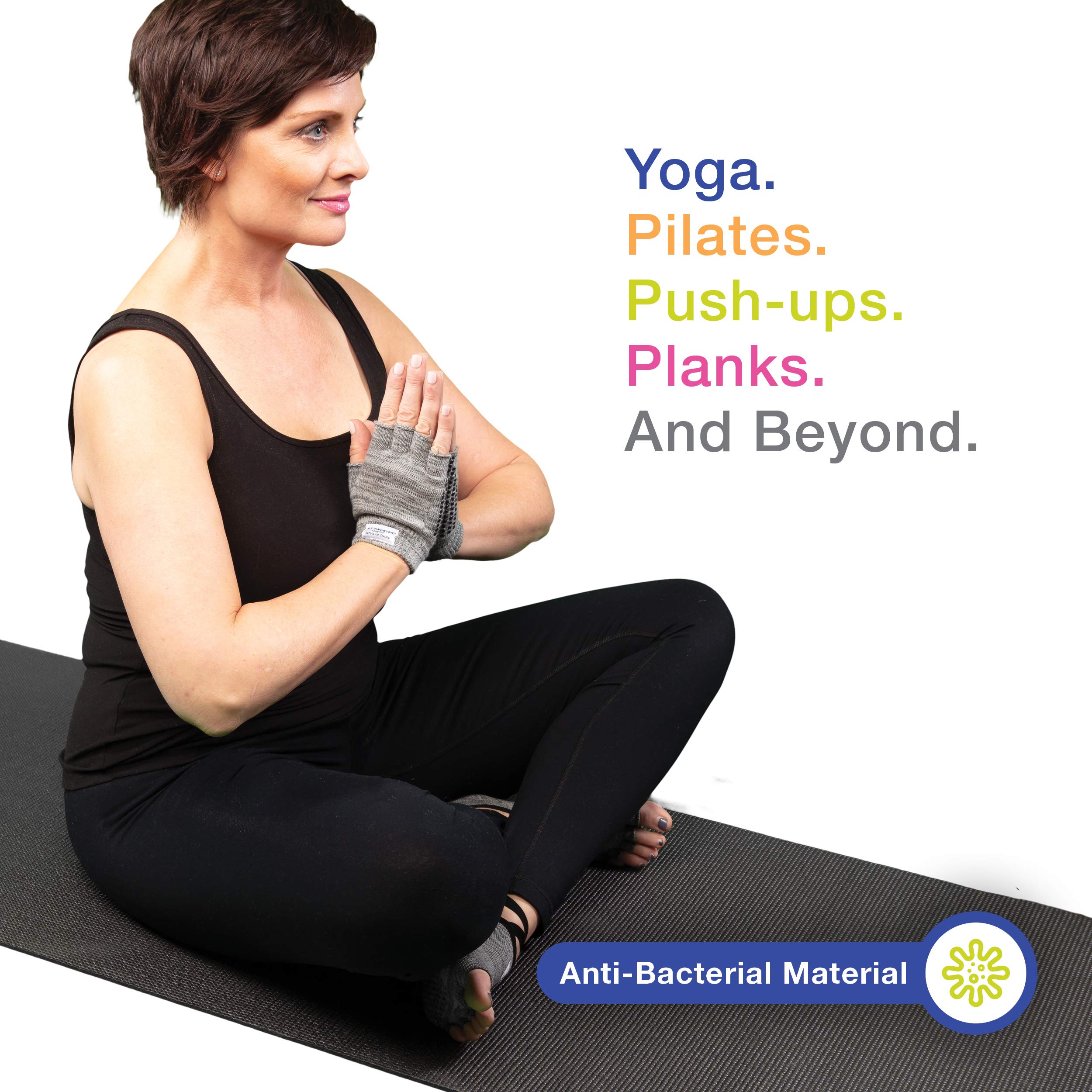 SIT TWISTER Yoga Mat - Lightweight Non-Slip Exercise Mat for Yoga, Pilates, and Stretching - Made with All-Natural Hygenic Bamboo Charcaol Powder - Includes Carrying Strap (70" x 24")
