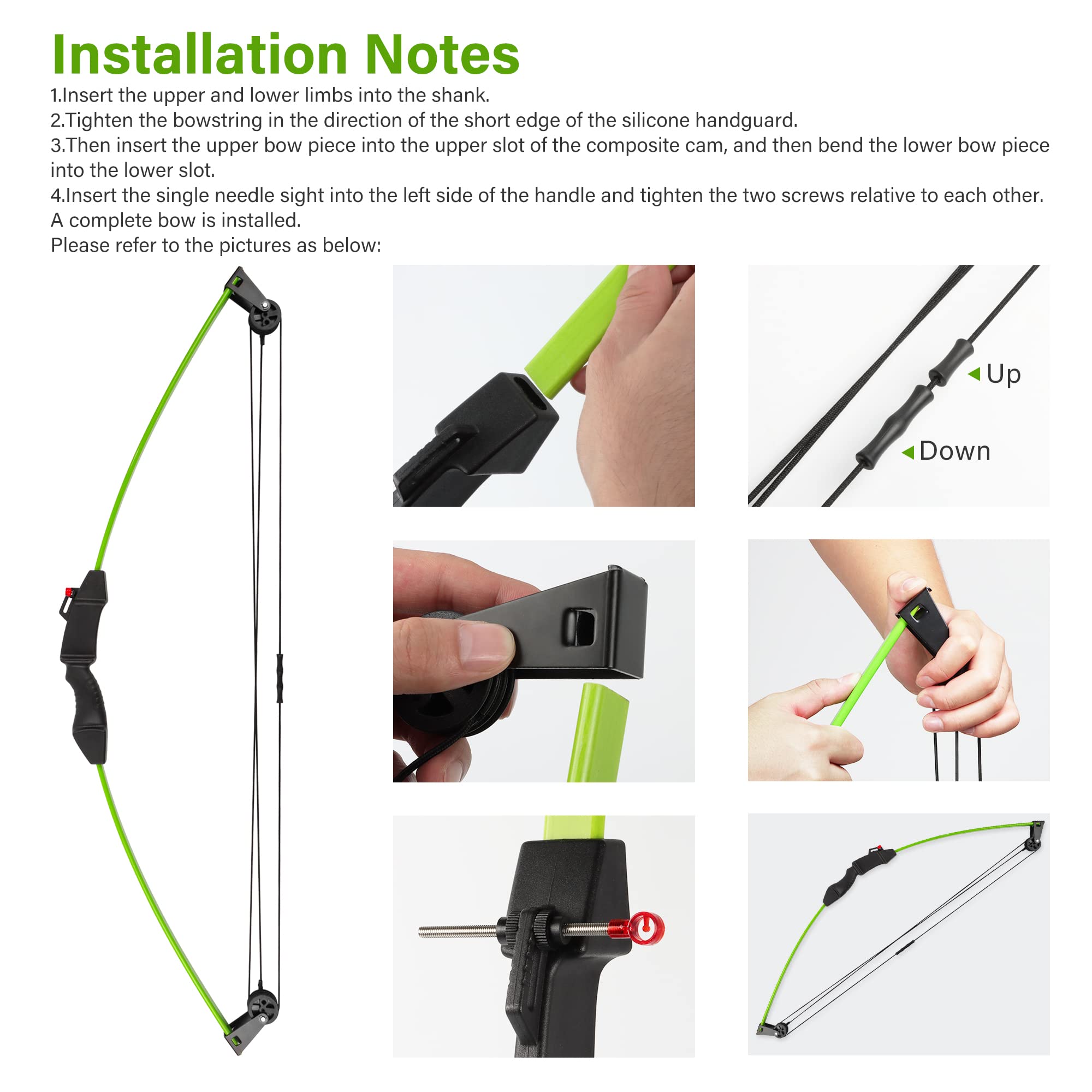 The7boX 18lb Bow and Arrow for Teens Beginner Archery Set Dual Arrow Rest for Left and Right Hands, Equipped with 6 Blunt Arrows 2 Sucker Arrows