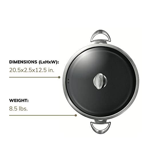 SCANPAN Pro IQ 4.25 qt Chef Pan with Lid - Easy-to-Use Nonstick Cookware - Dishwasher, Metal Utensil & Oven Safe - Made by Hand in Denmark
