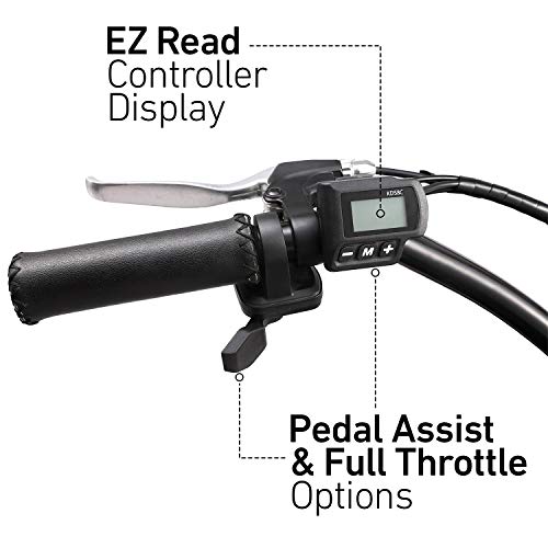 sixthreezero EVRYjourney Men's Electric Bike, 7-Speed Beach Cruiser eBike Bicycle, 250 Watt Motor, 26 Inch Wheels, Matte Black