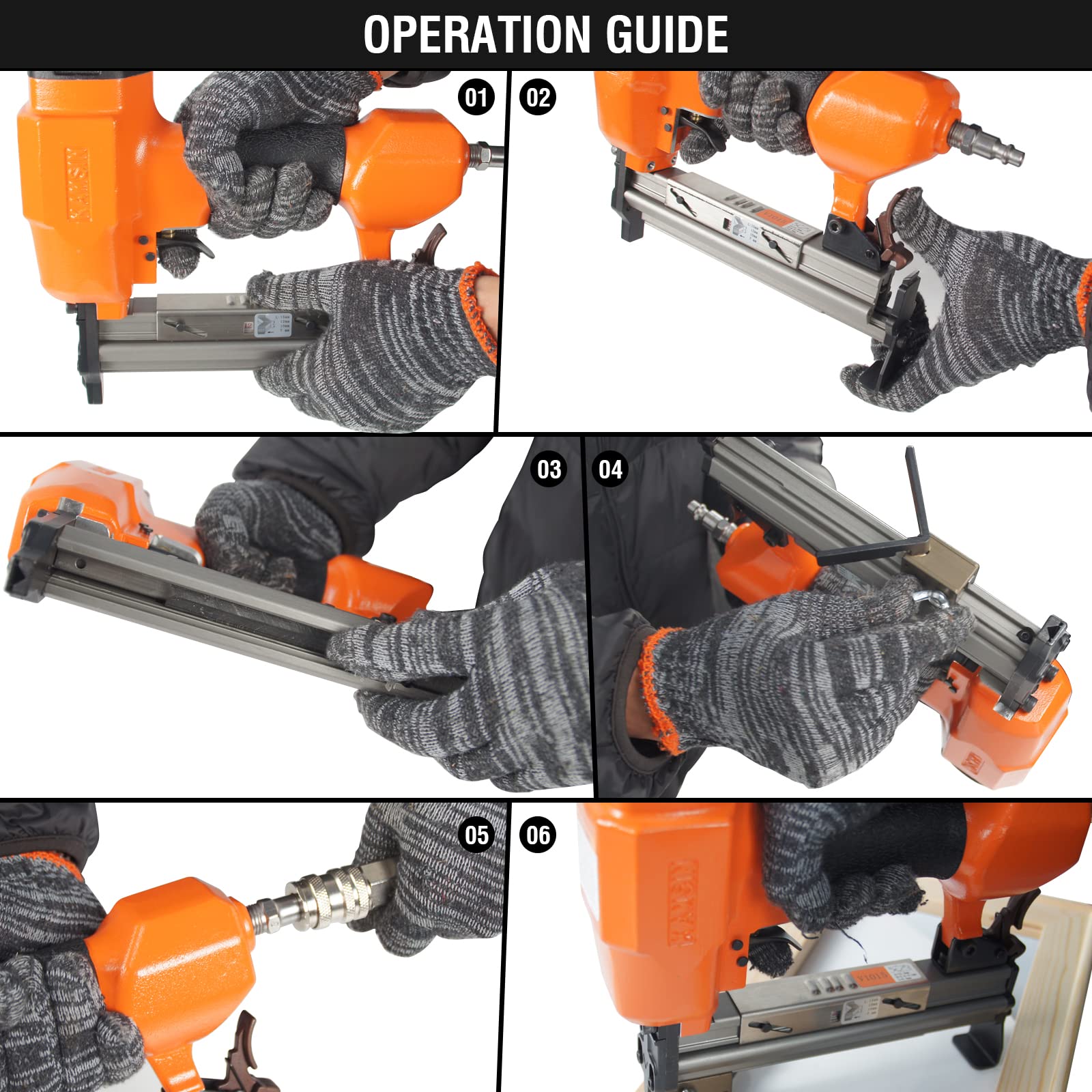 KAMSIN #V1015 30 Gauge Pneumatic Picture Frame Nailer, 13/32β(10.3mm) Crown V Nailer, 5/16'' to 19/32'' (7-15mm) Leg Length V-nails Tacker V Nails Gun For Picture Frames