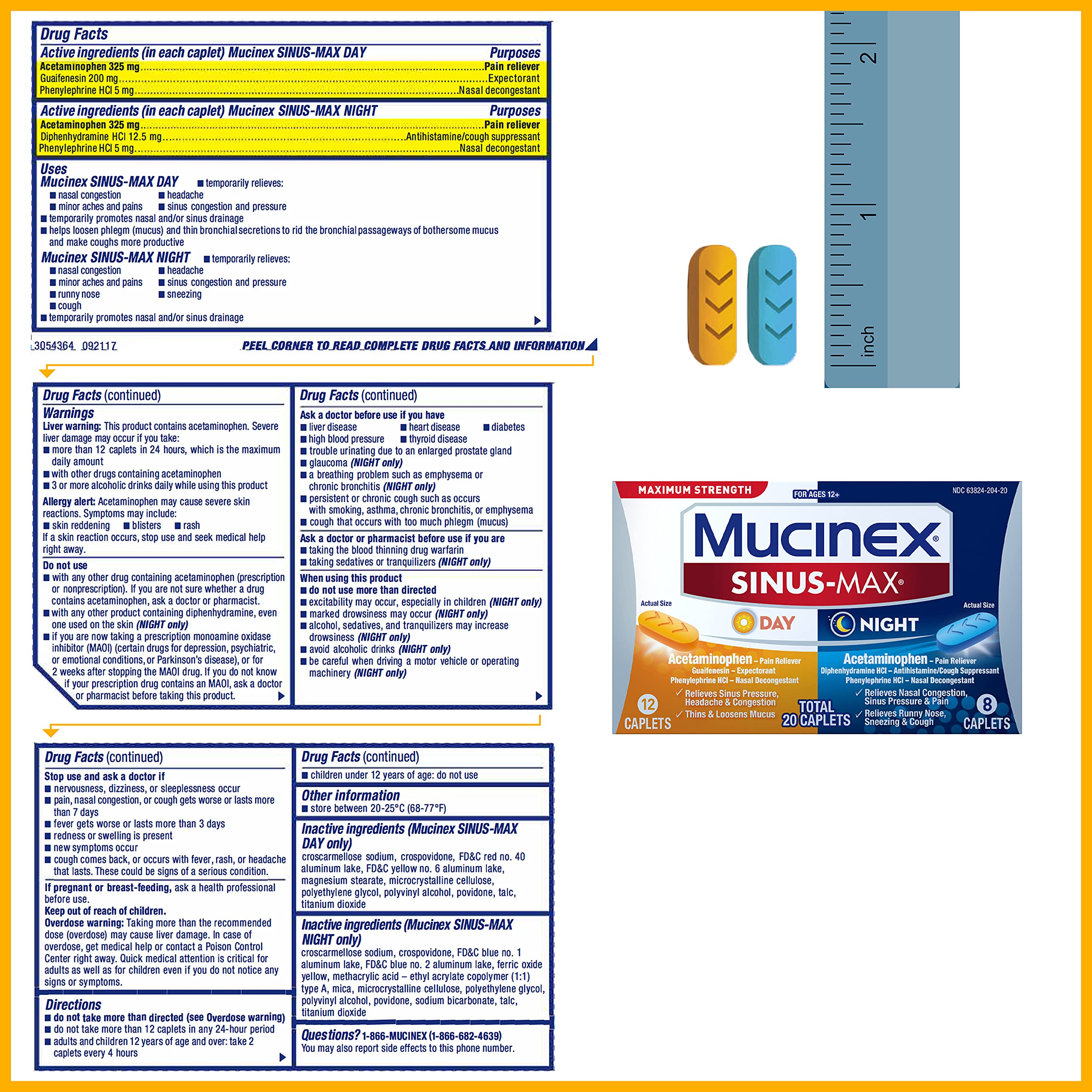Mucinex Sinus-Max Max Strength Day & Night Caplets 20 ct