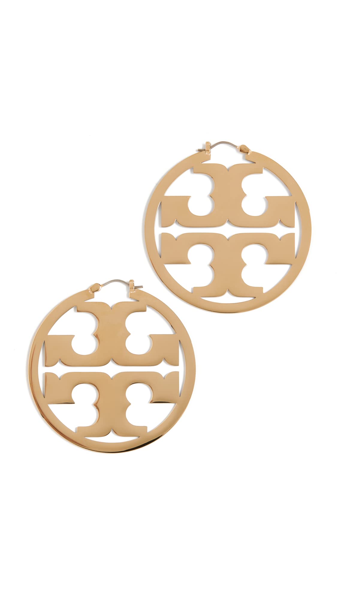 Tory Burch Women's Miller Hoop Earrings, Tory Silver/Tory Gold, One Size