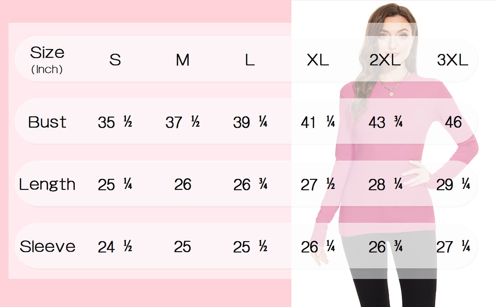 TAIPOVE Women Themal Long Sleeve Shirts Underwear Tops Jersey Tee Shirt Base Layer Under Scrub Work Casual Slim Fit Hot Pink