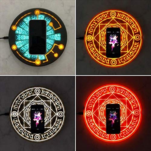 Sheikah Runes Wireless Charger Qi Phone Charging Pad LED Light Up Magic Circle Temple Elements