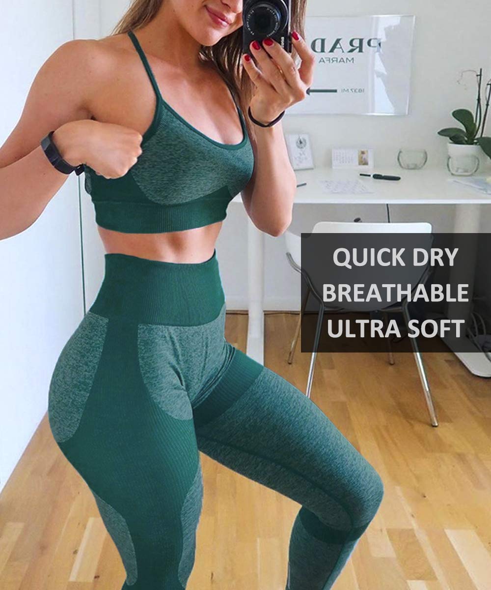 Seamless Workout Leggings for Women Butt Lift High Waist Yoga Pants Running Tummy Control Slimming