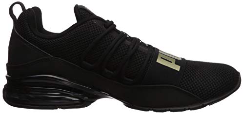 PUMA Men's Cell Regulate Woven Sneaker, Black-Metallic Gold, 10.5