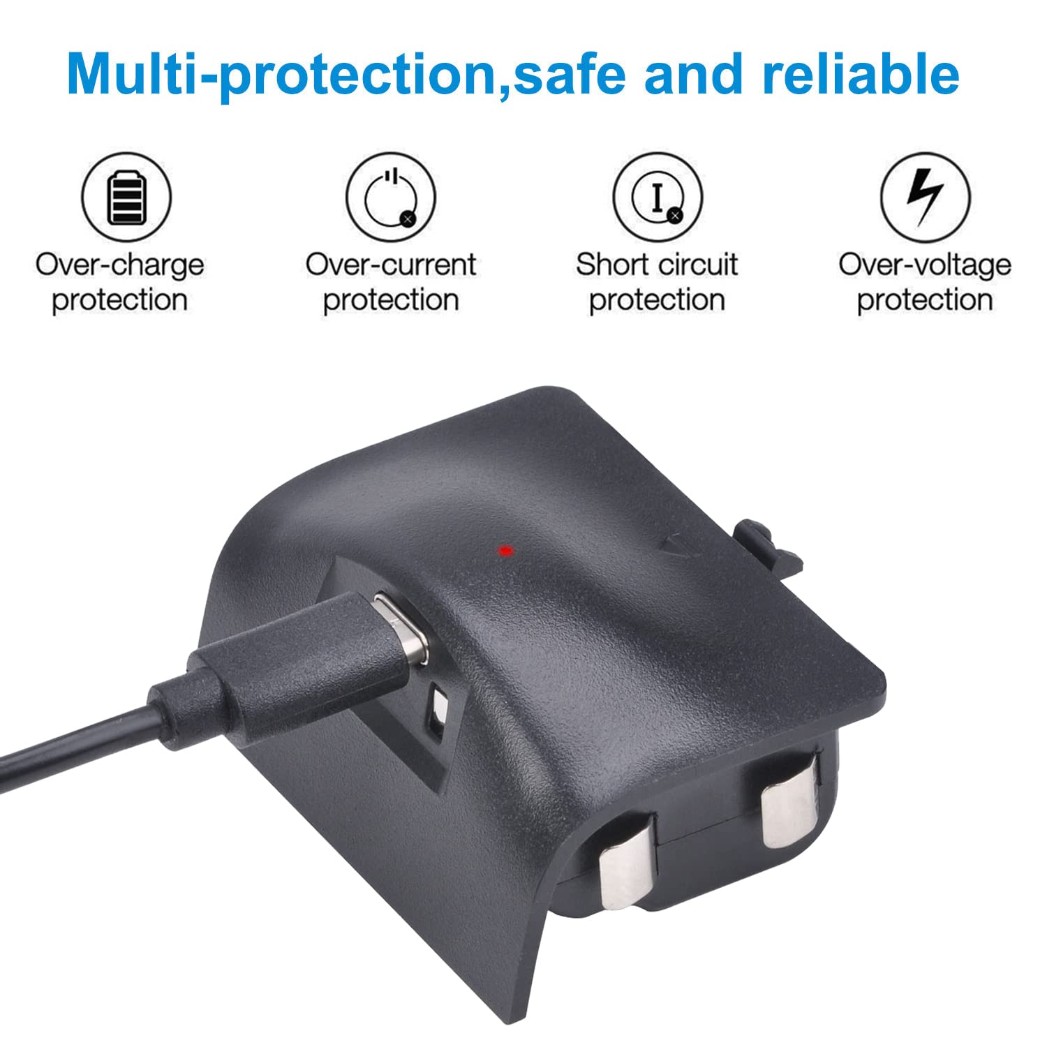 Xbox One Controller Battery Pack, 2 Pack 1400mAh Rechargeable Battery for Xbox One/One S/One X with LED Indicator (Not for Xbox Series X/Xbox Series S)