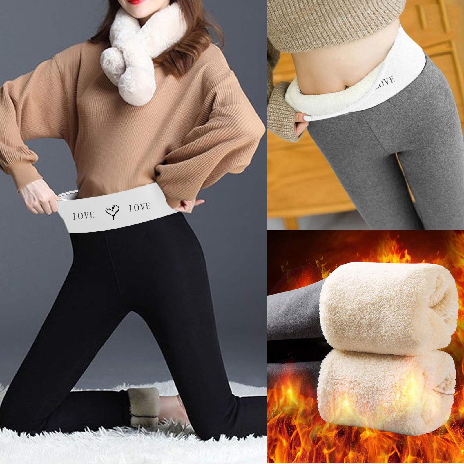 Thermal Leggings for Women Stretchy Warm Thermal Compression Pants Winter Warm Thermal Pants Halloween Leggings D-Black