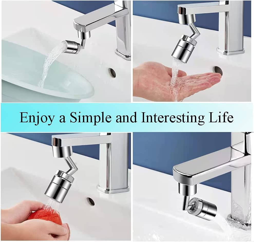YUYIVEN 720 Degree Swivel Kitchen Sink Faucet Aerator, Dual Function Filter Faucet Head, 720 Rotating Faucet Extender for Bathroom, Flexible Faucet Sprayer Attachment