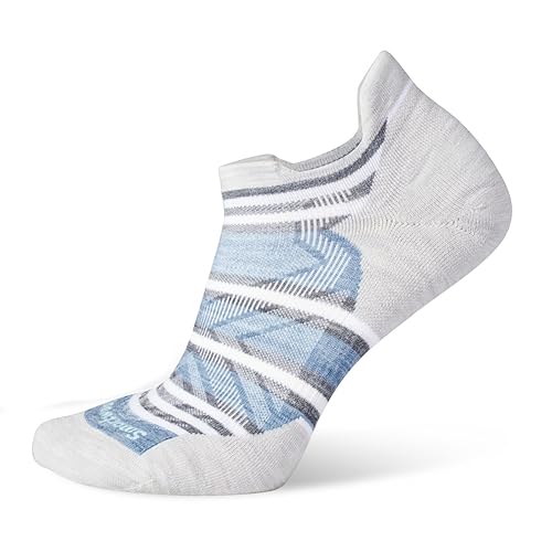 Smartwool Women's Run Targeted Cushion Stripe Low Ankle Socks, Mist Blue, Large