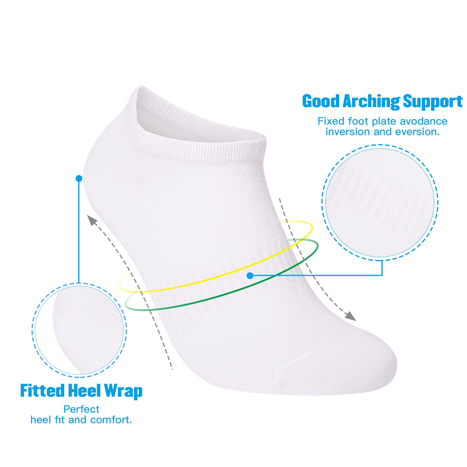 TAKIYA No Shows Socks Men,Low Cut Short Bombas Socks For Men 3 Pairs Ankle Running Breathable Size 7-10/10-13 (US 10-13, Black+White+Grey)