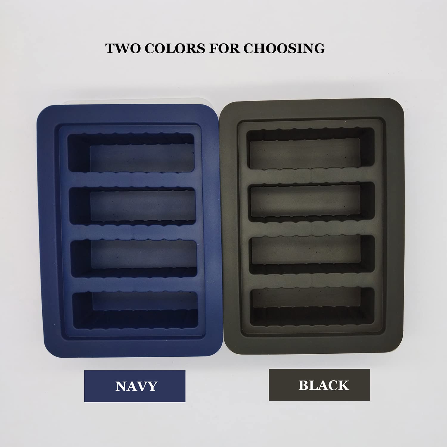 Silicone Butter Mold Tray with Lid, Rectangle Mold Tray for Butter, Pudding, Soap, Chocolate, Cheesecake, Ice Cube Bar (Black with transparent lid)